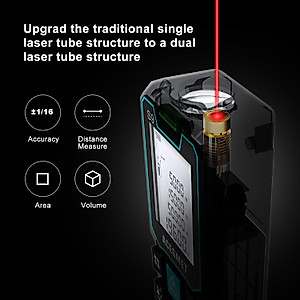 Laser Measurement Tool with Phone App, Real Time Data Sharing+Floor Plan Mapping Laser Tape Measure, 229 Ft Laser Measure, ±1/16 inch Accuracy, Ft/in/Ft+in/M Unit Switch and 6 Modes of the Measurement