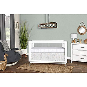 Evolur Acrylic Millennium 4-in-1 Convertible Crib-Modern Full Size Crib I Baby Crib I Easily Coverts to Toddler Bed & Dayday I  Adjustable Mattress Support Base I Acrylic Slats I in White to Reflect