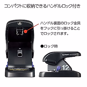 Kokuyo Harinacs Stapleless Desktop Stapler, up to 12 Sheets Binding, Black, Japan Import (SLN-MS112D)