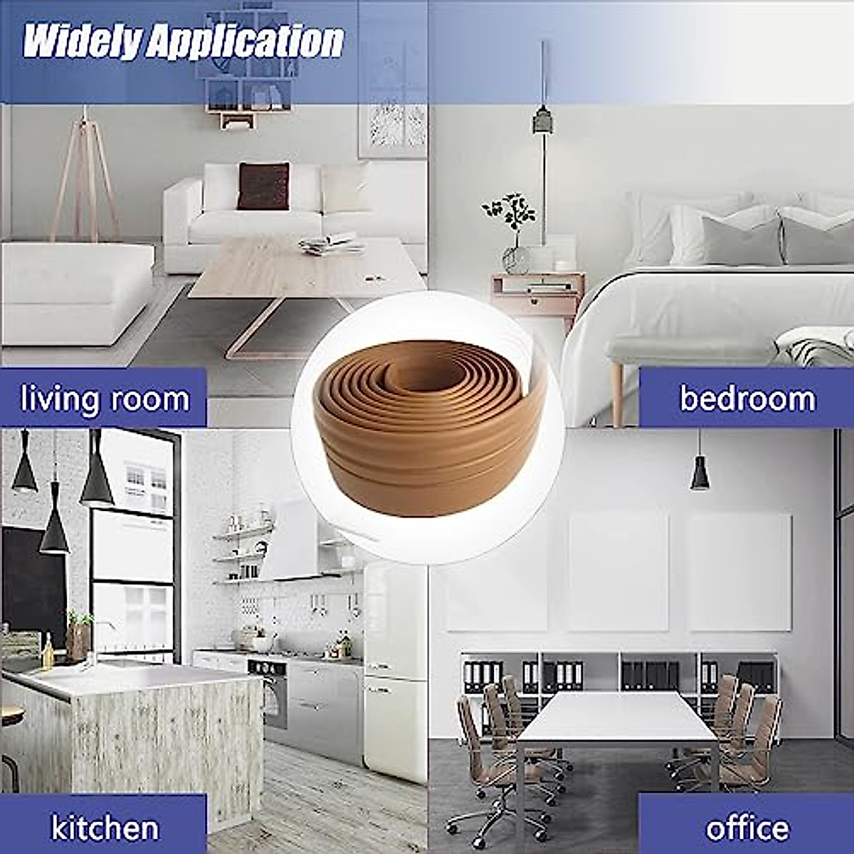 Youyis Flexible Baseboard Molding Trim,4 inch(W) *16.4 ft(L) Peel and Stick Rubber Wall Base Molding Trim, Self Adhesive Soft Foam Wall Baseboards Moulding Trim for Wall Base Cove Base.(Brown)