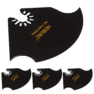 HEMUNC 4PCS Oscillating Tool Blades, Oscillating Multi Tool Hook Knife Blades for Cutting Roofing Shingles, PVC Carpet, and Cardboard, Fit Dewalt Milwukee Rockwell Bosch Dremel Ryobi Ridgid