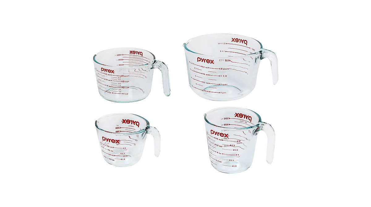 Essential Pyrex Measuring Cups Set - 4 Sizes Included