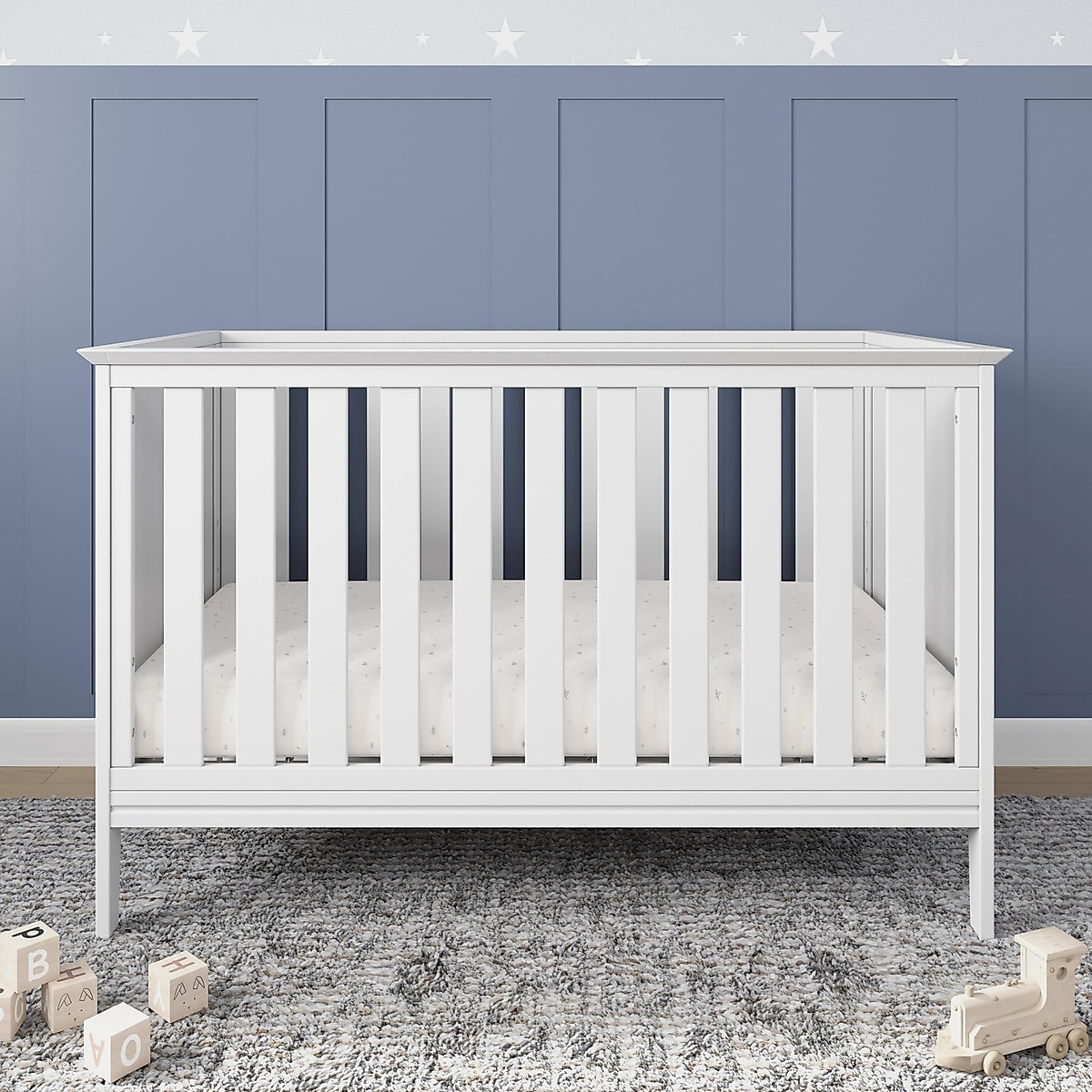 Child Craft Atwood Euro 3-Piece Nursery Set with 3-in-1 Convertible Crib, Dresser, and Chest (Matte White)
