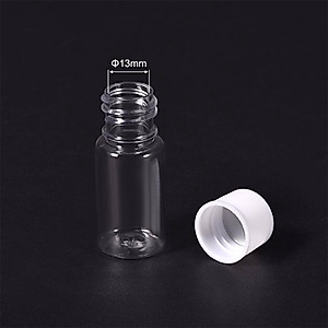 uxcell Plastic Lab Chemical Reagent Bottle, 10ml/0.34oz Wide Mouth Sample Sealing Liquid Storage Container, Transparent 50pcs