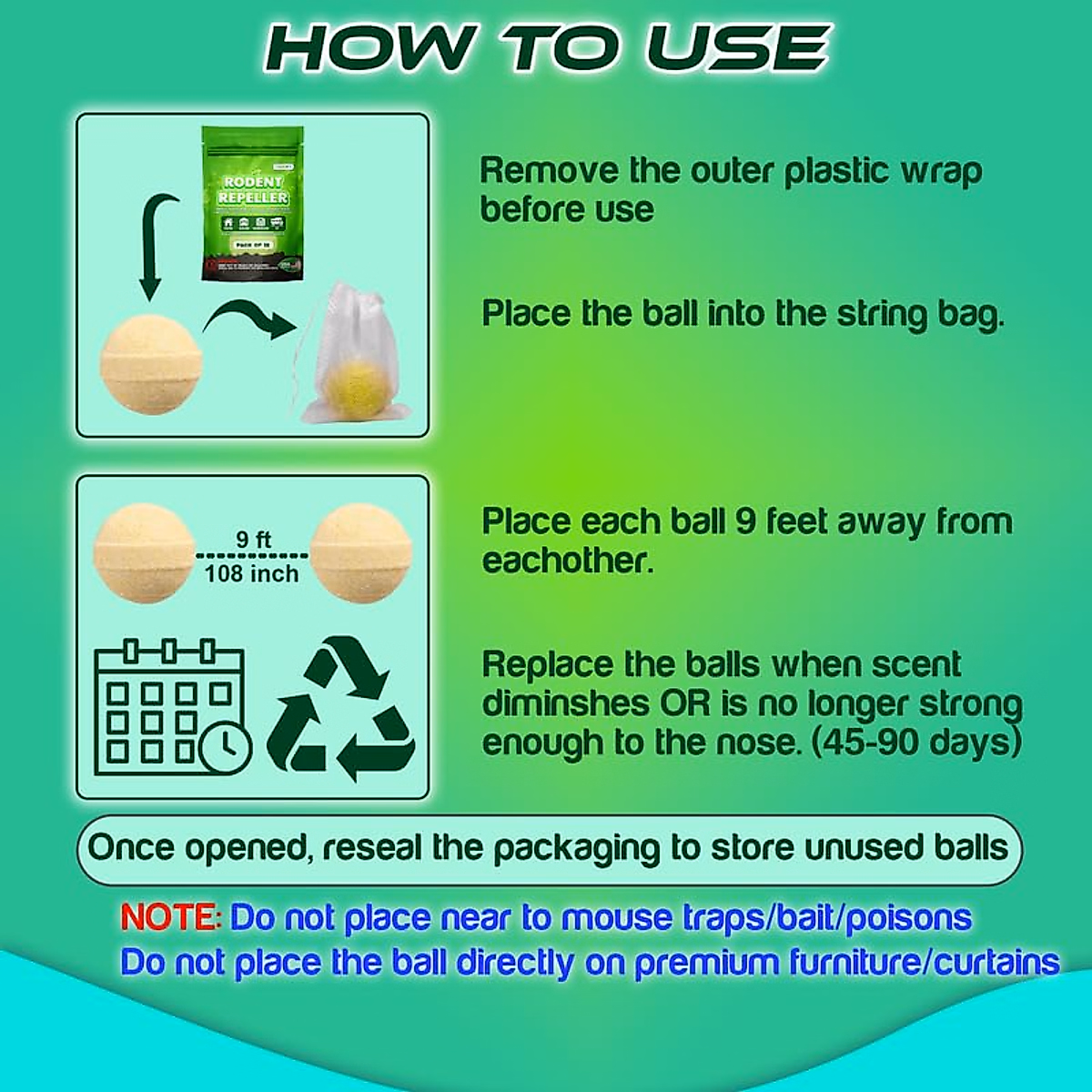 TERMX Mothballs for Rodents 12Pack Moth Balls for Outdoor use Peppermint Oil for Mice Best Mouse Repellent Pouches Mice Repellent Indoor Rat Repellent for House Basement Attic Office Garage RV etc