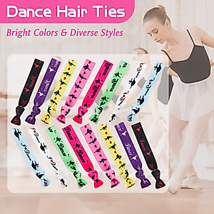 BEDSIFV Dance Makeup Bags, 24pcs Dance Gifts for Girls 4 Dancer Makeup Bags 16 Hair Ties 4 Wish Bracelets Personalized Dance Stuff for Dancer Dance Teacher (I Love Dance)