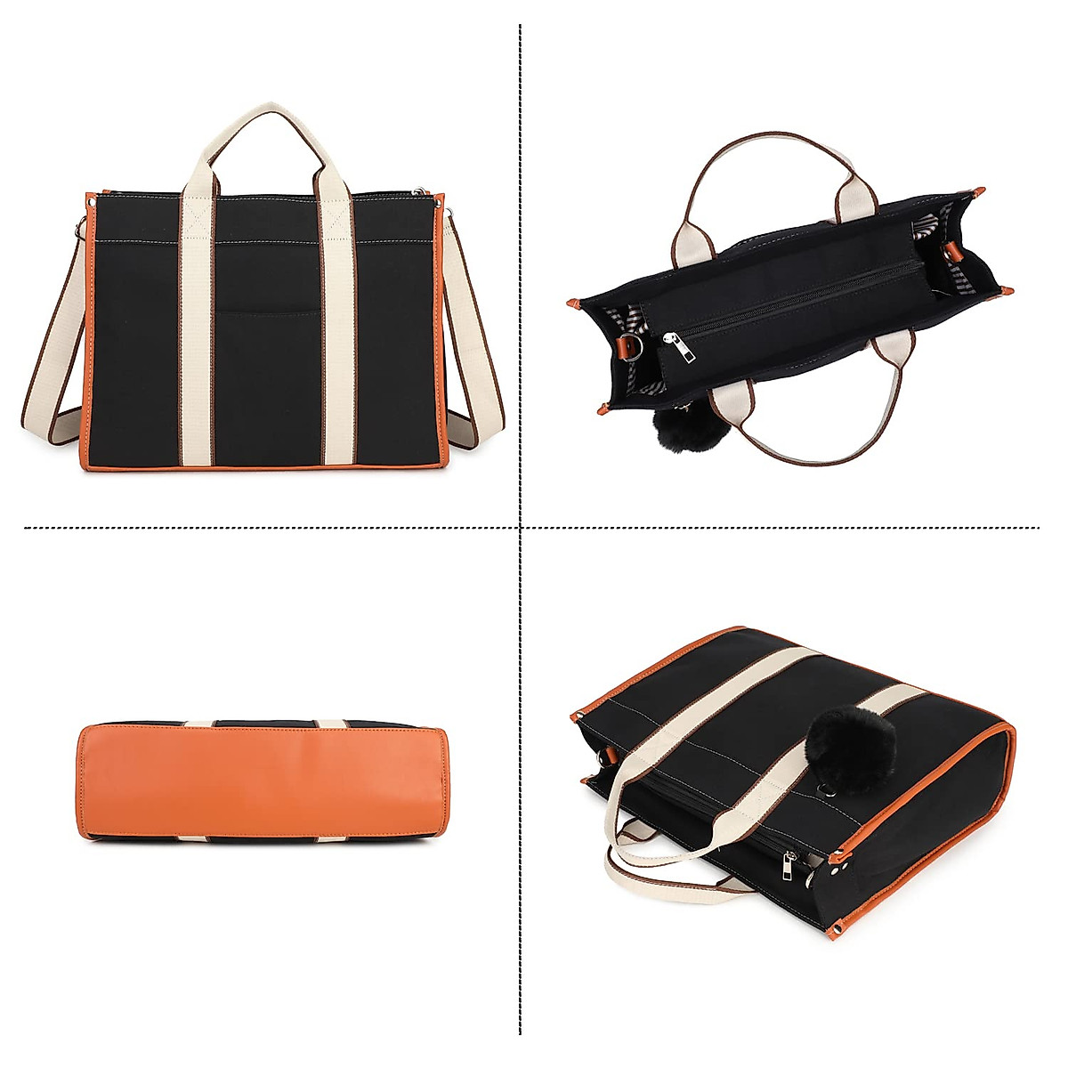 Laptop Bag for Women 15.6 Inch Lightweight Canvas Tote Bags Teacher Work Bag for School Travel