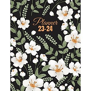 Academic Planner August 2023 - July 2024: Daily, Weekly and Monthly 2023 2024 Academic Year 8,5x11 | Calendar Schedule Organizer | Floral Cover Design