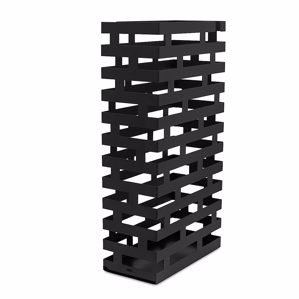 BIRDROCK HOME Umbrella Holder Stand with Removable Water Tray - Large - Rain Collection - Entryway - Decorative Metal Freestanding Rack Organizer - Cane Walking Stick Holder Black