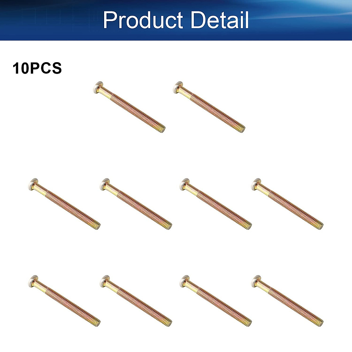 Yinpecly 10Pcs M8 × 75mm Carbon Steel Inner Hex Flat Head Screw Hex Socket Flat Head Screws Furniture Bolts Colorful Tone