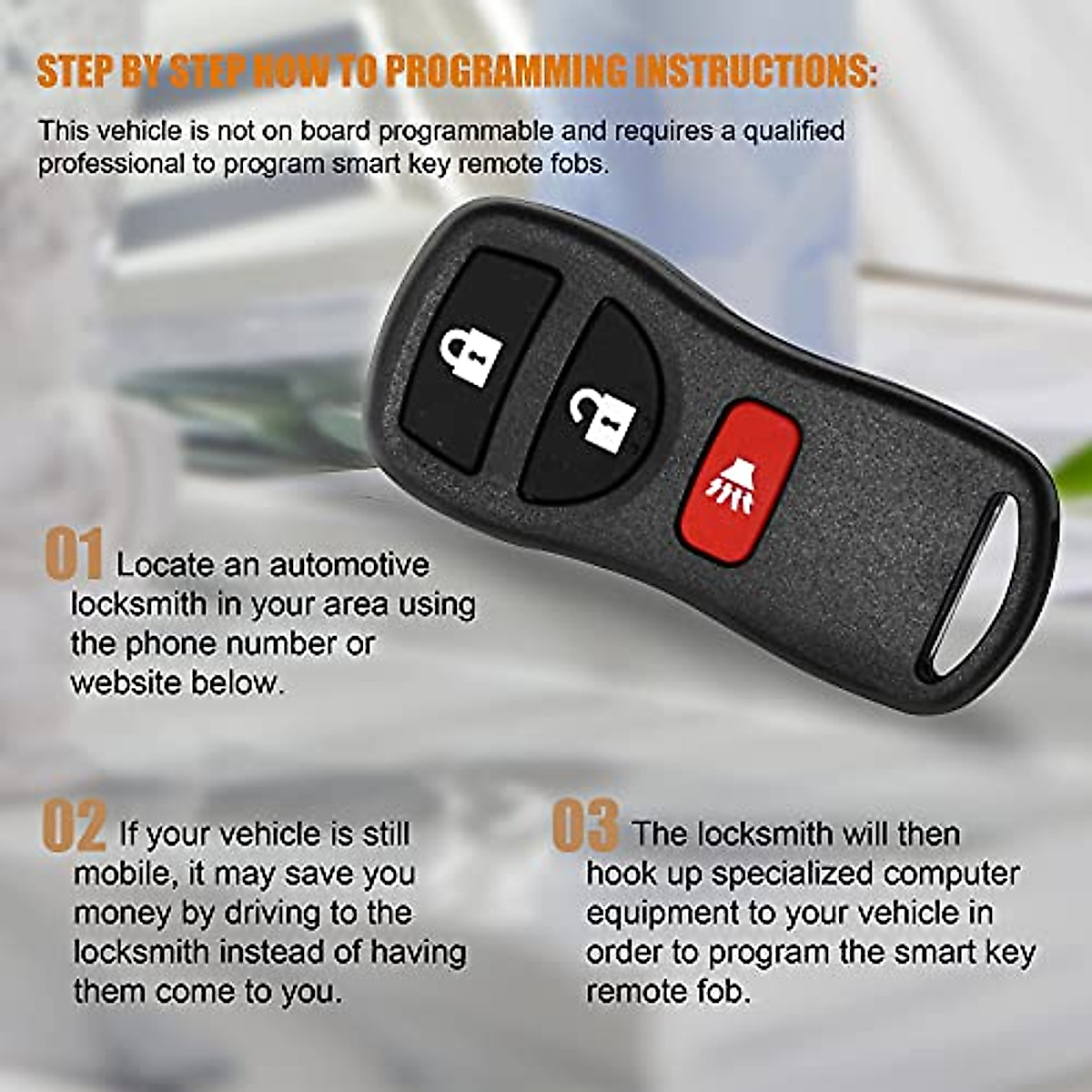VOFONO Keyless Entry Remote Car Key Fob Car Fits for Nissan Frontier / Armada / Murano / Pathfinder / Titan / Versa / Xterra / Quest , Infiniti QX4 / FX35 / FX45 FCC ID: KBRASTU15, CWTWB1U733 (2 Pack)