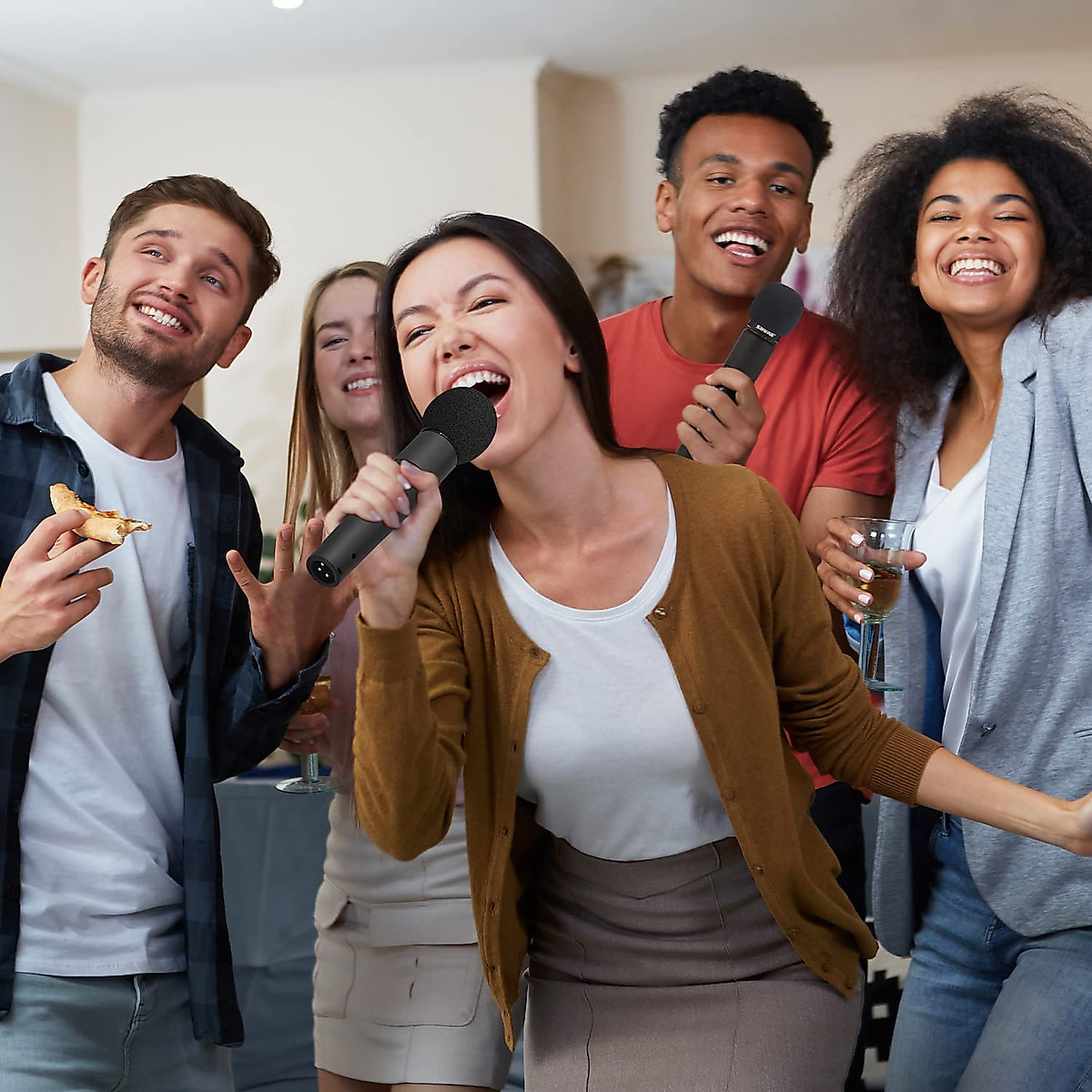 Shure SM57 Pop Filter Mic Foam Cover - SM57 Windscreen Wind Cover Compatible with Shure SM57-LC Microphone Black Noise Cancellation Windsock Cover 2 Pack by WIBOND