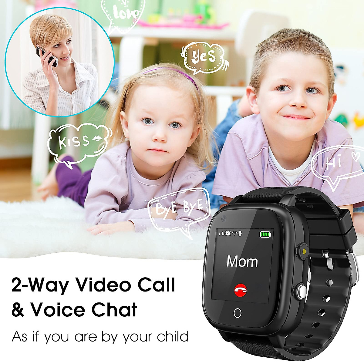 cjc 4G Kids Smartwatch, Smart Watch for Kids, IP67 Waterproof Watches with GPS Tracker, 2 Way Call Camera Voice & Video Call SOS Alerts Pedometer WiFi Wrist Watch, 3-12 Years Boys Girls