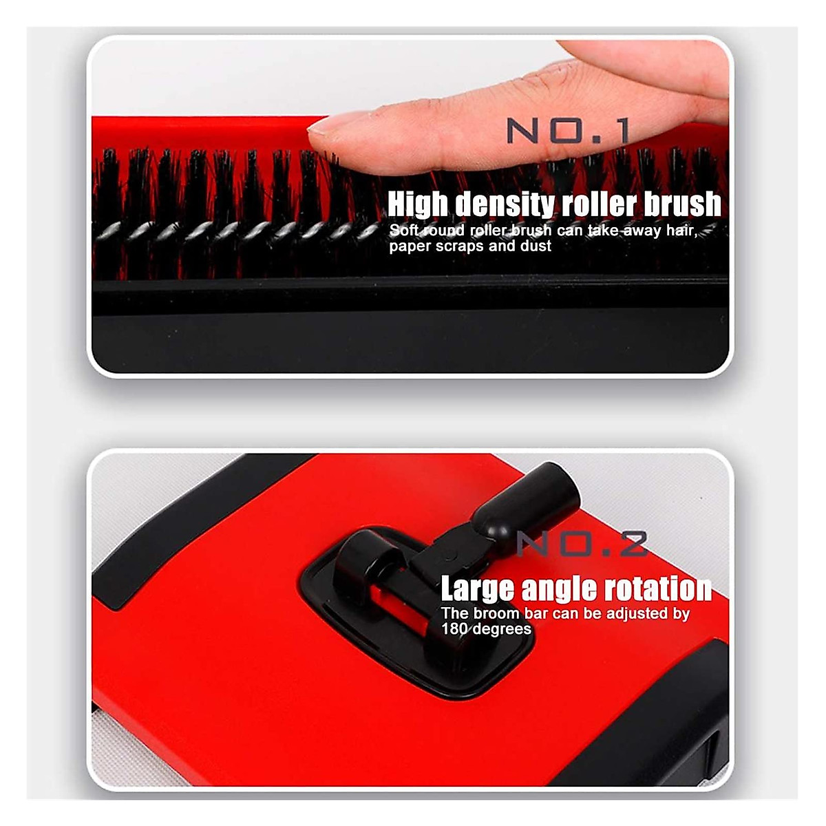 JUSTJUNMIN Handhold Carpet Floor Sweeper Cleaner Push Automatic Broom Home Office Carpet Rugs Scraps Paper Cleaning with Brush Hand Push Sweeper