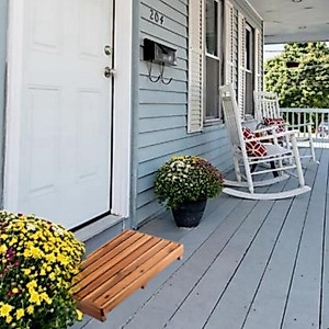 Wooden One Step Stool - Solid Pine Step Vertical Board with Anti Slip pad, Suitable for Elderly People's Wooden Step Stool, High Bed, Bathroom, Kitchen (23.6" L*15.7" W*3.9" H), Natural