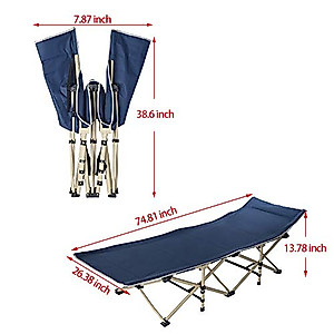 Toxz Folding Single Bed Office Home Napping Bed with Removable Cotton Pad for Outdoor Camp Invisible Folding Bed,with Storage Bag,Anti-Slip(Ship from US!)
