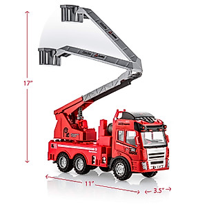 Advanced Play Fire Truck Toy Remote Control with Lights and Sounds Extending Rescue Ladder Fire Engine Toys for Boys and Girls Kids Toddlers Ages 3 and Up