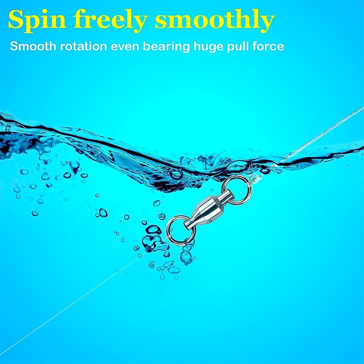 Fishing Swivel, Ball Bearing Swivels, High Strength Stainless Steel Welding Rings Fishing Accessories for Lure Kit Fly Leaders Catfish Tackle Walleye Jigs (Test 65 Pound)