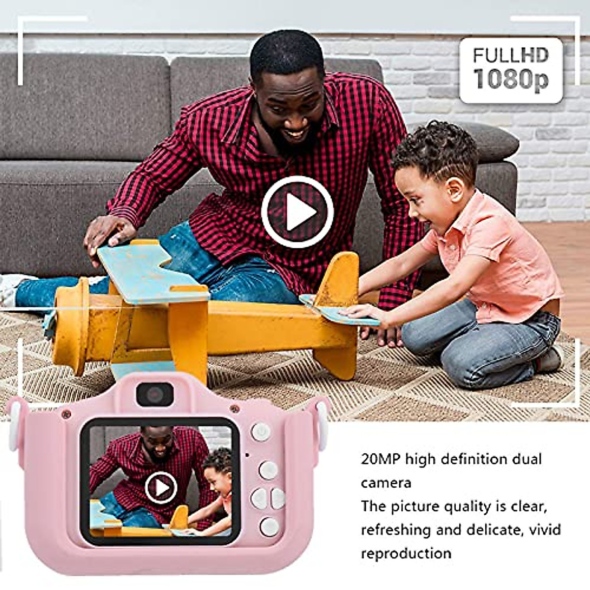 YYOYY Camera Children Camera Portable Children Camera 2400W Pixels Cartoon Digital DV Taking Pictures Toy Camera Children (Pink)