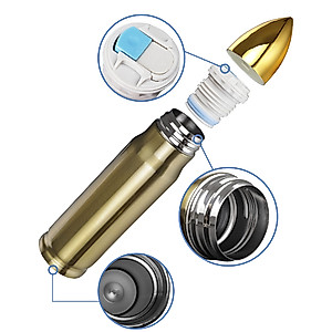 Goetland 304 Stainless Steel 16 oz Bullet Water Bottle Bullet Tumbler Vacuum Insulated Cup Travel Mug Flasks No Logo Black