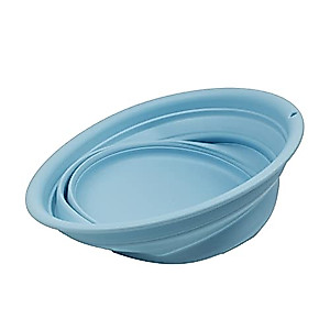 SAMMART 5.5L (1.45 Gallon) Collapsible Tub - Foldable Dish Tub - Portable Washing Basin - Space Saving Plastic Washtub (Sea Angel, 1)