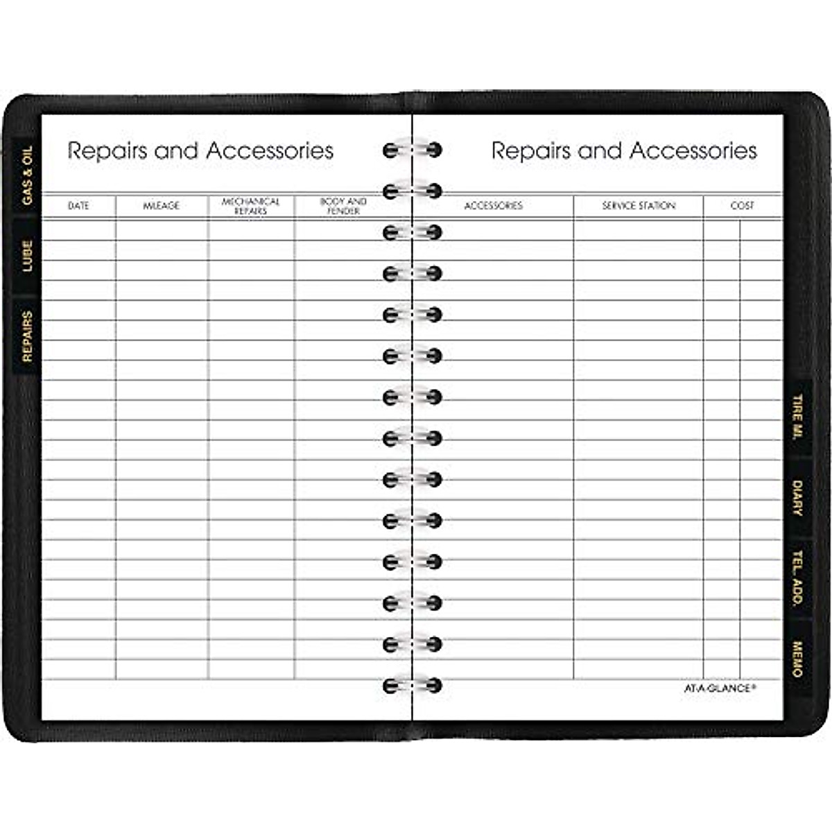 AT-A-GLANCE Auto Mileage Log Record Book, 3.75 x 6.12 Inches, Black (AAG8013505)