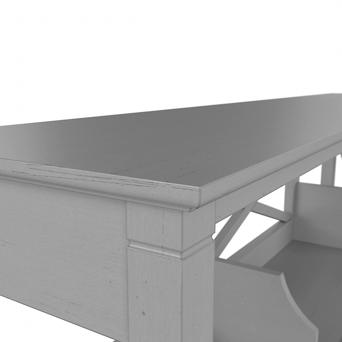 Bush Furniture Key West L Shaped Desk with Hutch, 60W, Cape Cod Gray