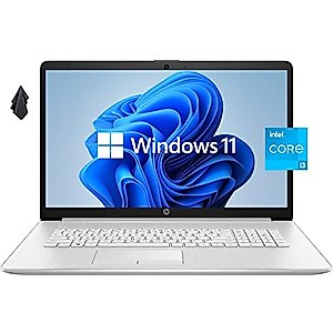HP 2022 Pavilion 17 Laptop, 17.3" HD+ Anti-Glare Display, 11th Gen Intel Core i3-1115G4, 16GB RAM, 256 GB PCIe SSD, Wireless-AC, Webcam, Long Battery Life, Windows 11, Silver (Latest Model)