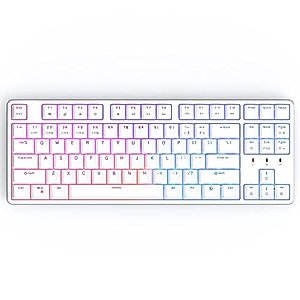 CIY X77 Hot-Swappable Mechanical Keyboard/RGB Gaming Keyboard/USB C/Anti Ghosting/N-Key Rollover/Compact Layout 87 Key/Magnetic Upper Cover/for Mac Windows (White and Red switch)