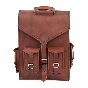 Shy Shy Let’s Touch The Sky 18" leather backpack Laptop Messenger Lightweight School Bag Rucksack Sling Men (13" (W) x 18" (H))