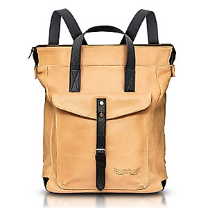 ORNA'S LEATHER ART | SWAN Everyday leather backpack for Women. Practical, Stylish and Spacious Women’s Bag. Real Leather in A Chic Backpack And Contemporary Design, (SAND)