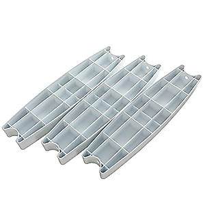ECOTRIC Universal 18" Swimming Pool Ladder Steps Molded Plastic Rung Step Pedal Accessory Ladder Tread 87901 (3Pcs)