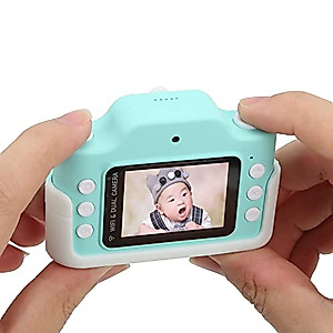 Zyyini Kids Camera, 2 Inch IPS Screen Mini Digital Children's Camera Dual-Camera Cartoon Video Player,with WiFi and Lanyard, for Girls Boys