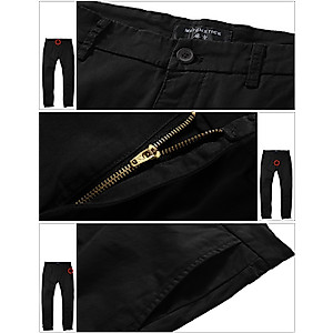 Match Men's Fit Tapered Stretchy Casual Pants (30W x 31L, 8103 Black)