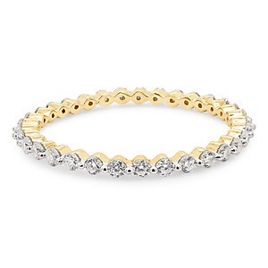 SAVEARTH DIAMONDS 1/2 ct. t.w Round Cut Lab Created Moissanite Diamond Full Eternity Stackable Engagement Ring In 10K Solid Yellow Gold (VVS1 Clarity, 0.50 Cttw)-9