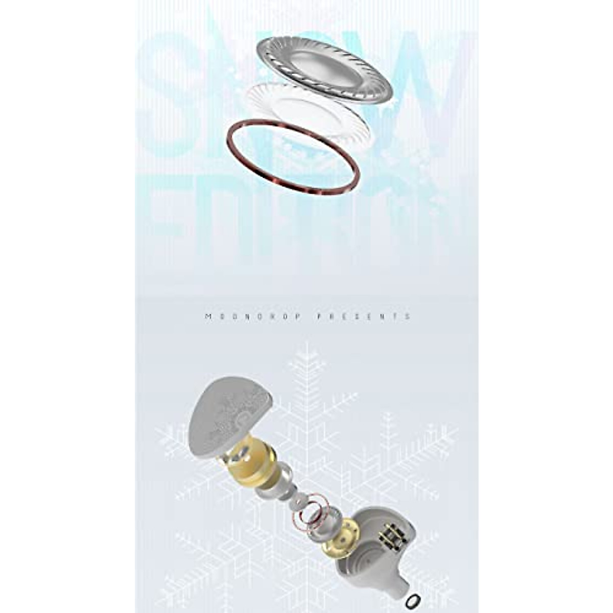 Moondrop Aria Snow Edition Wired Earbud High Performance Diamond-Like Diaphragm ARIA SE Dynamic Driver 0.78 Pin in-Ear Earphone