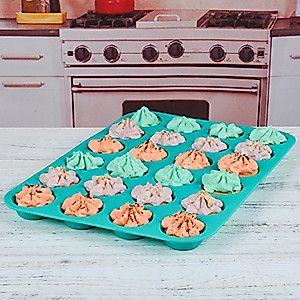 Silicone Muffin Pan Cupcake Set - Mini 24 Cups and Regular 12 Cups Muffin Tin, Nonstick BPA Free Food Grade Silicone Molds with 12 Silicone Baking Cups