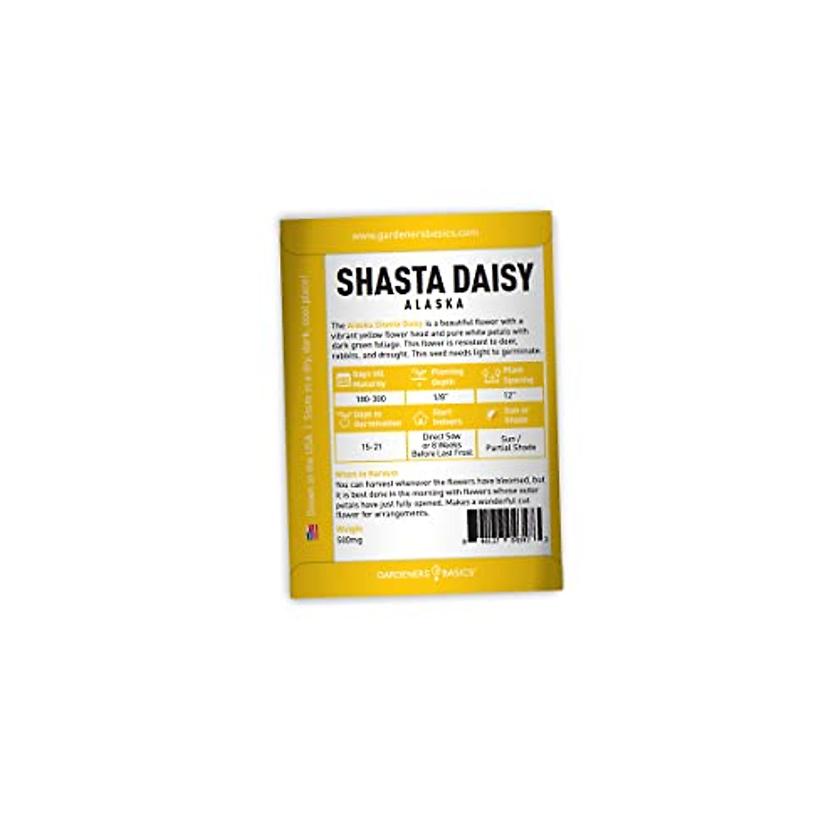 Daisy Seeds for Planting Outdoors Flower Seeds (3 Variety Pack) Alaska Shasta Daisy, Painted Daisy, Yellow Daisy Varieties for Butterflies, Bees, Pollinators Wildflower Seed by Gardeners Basics