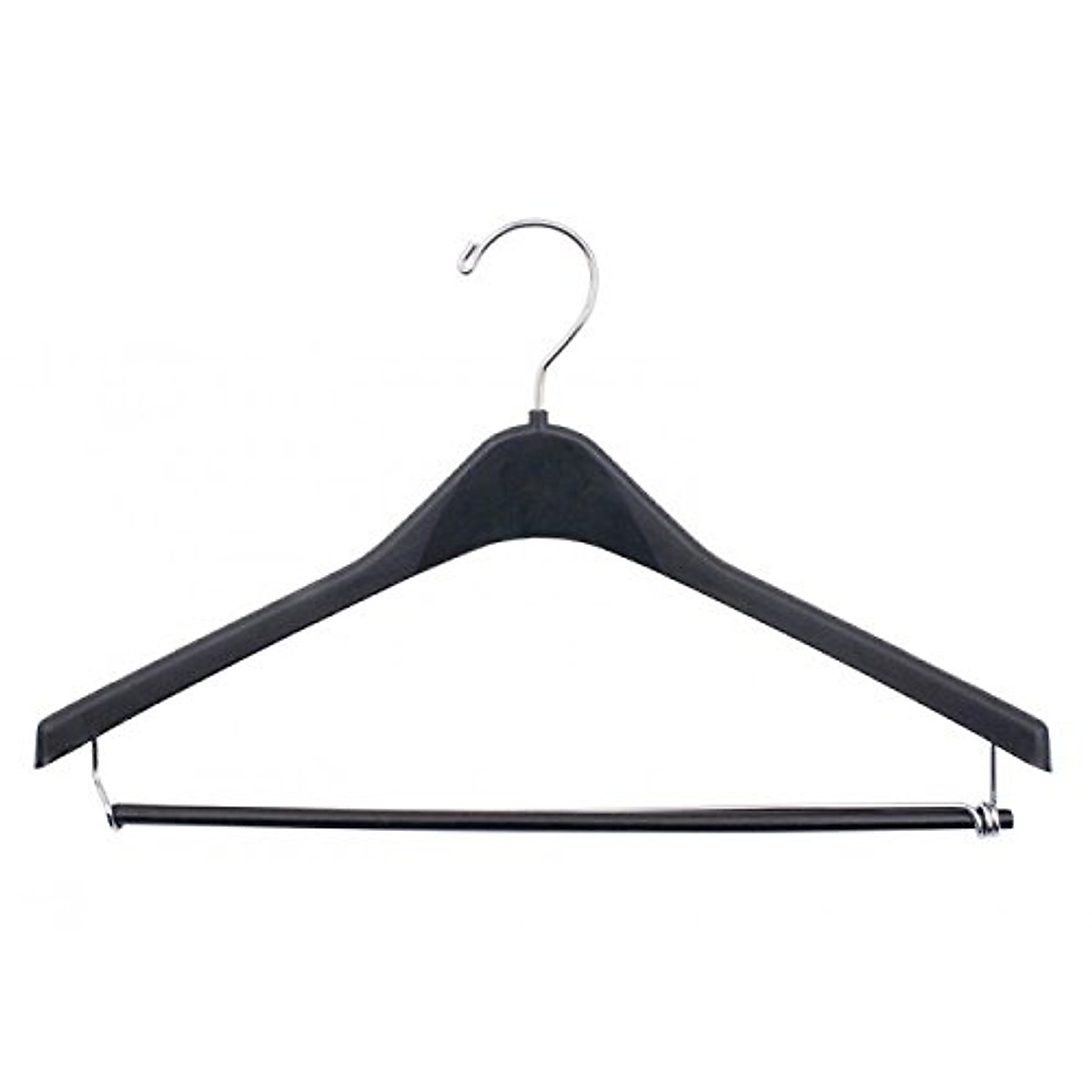 NAHANCO 2517RH Men's Concave Suit Hanger with Round Hook, 17", Black (Pack of 100)
