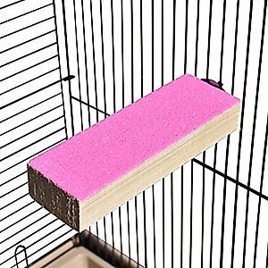 2 Pack - Bird Cage Perch Stand - Beak and Foot Grinding Platform - All Natural Materials - Parakeets, Cockatiels, Canaries, Finches, Conures, Lories, and Budgies - Hamsters and Gerbils (Wood Perch)