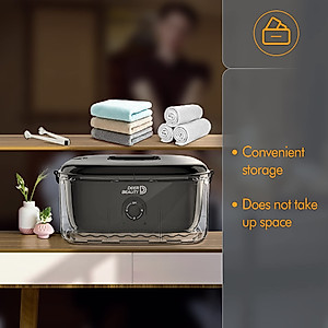 Towel Steamer-Hot Towel Warmer 600 W Tabletop Moist Towel Heater, Holds up to 18 Towels,30 Minute Auto Shut Timer,Professional Salon Equipment Towel Warmer for Facials,Spa,Barbers,Massage (Black)