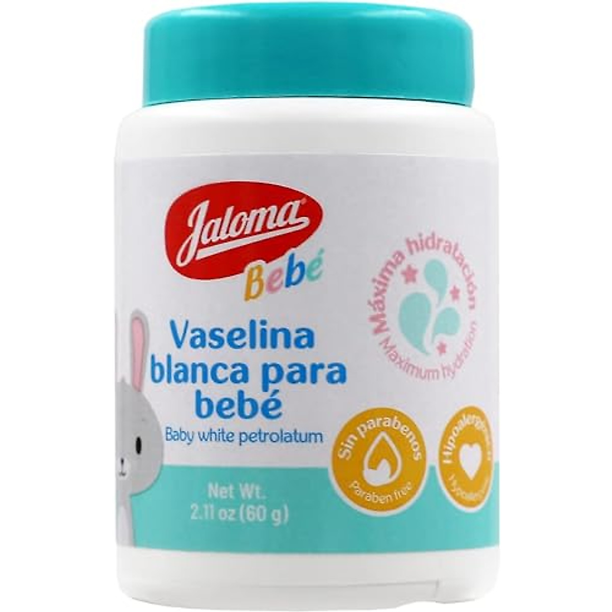 Jaloma Baby White Petrolatum, Prevents Diaper Rash, Softens Baby Skin, 3-Pack of 2.11 Oz, 3 Jars