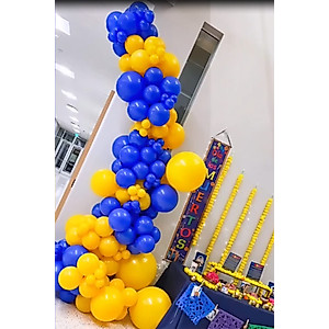 Blue and Yellow Balloon Arch Kit-134pcs Royal Blue and Lemon Yellow Balloons Garland for Boy One Oh Baby Shower Bridal Shower Gender Reveal Graduation Birthday Party Decorations.