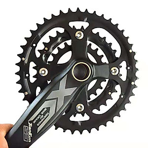 shanmashi Andeshunk Crankset Black Mountain MTB Bike Crankset Hollow Integrated Chainring Crank Set Bicycle Chainring Sprocket Round Bolts for Road Cycling Crank