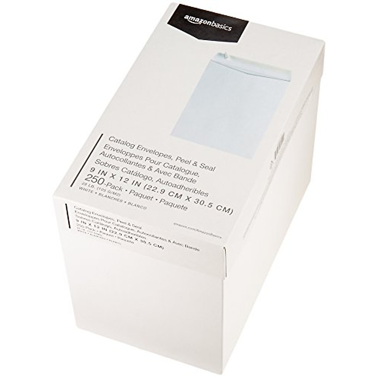 Amazon Basics Catalog Mailing Envelopes, Peel and Seal, 9x12 Inch, White, 250-Pack