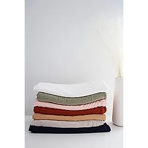 Marlowe & Co Premium Knit Viscose from Bamboo Swaddle Blanket, 47in x 47in (Cloud White)