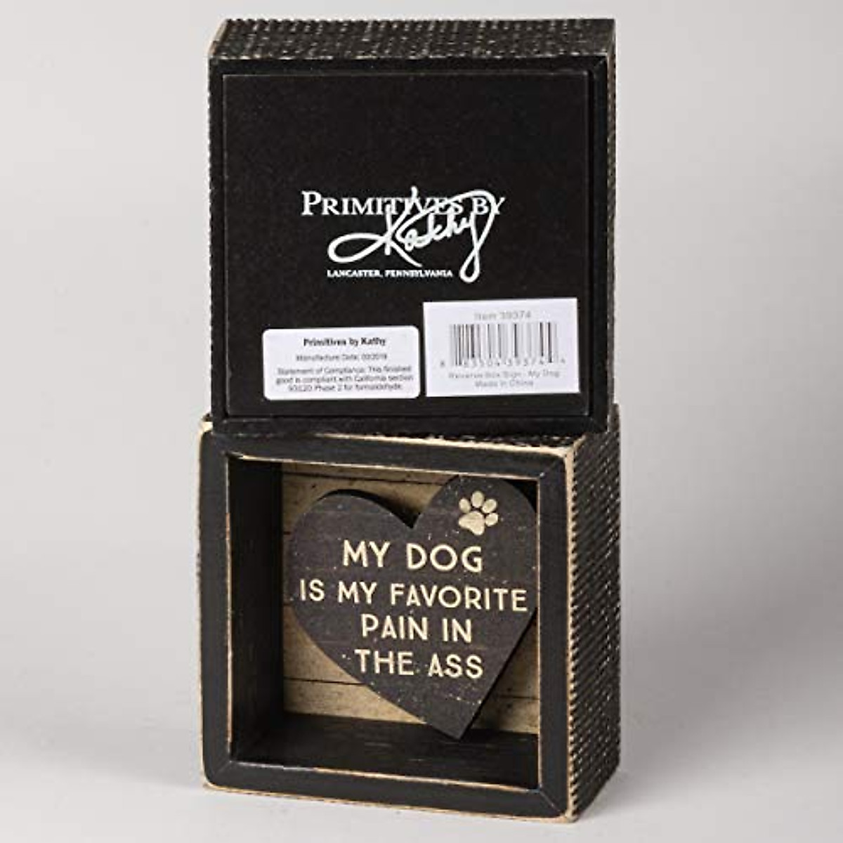 Primitives by Kathy 39374 Rustic Reverse Box Sign, 4 x 4-Inches, My Dog is My Favorite