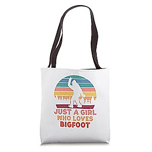 Just a Girl Who Loves Bigfoot Girls Big Foot Sasquatch Tote Bag
