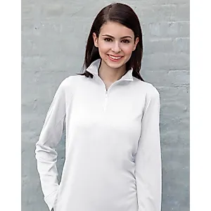 Vantage Apparel Women's Collegiate Micro Mesh Performance White 1/4 Zip Pullover, Air Force Falcons, White, Medium