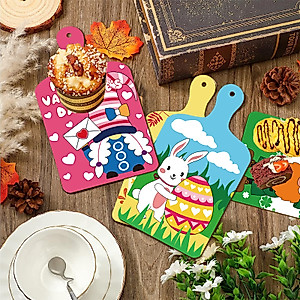 Mini Wooden Cutting Board Small Charcuterie Boards for Craft with Handle Unfinished DIY Cooking Board for Kitchen Decor Vegetable Fruit Supply(11.8 x 6.3 Inch)